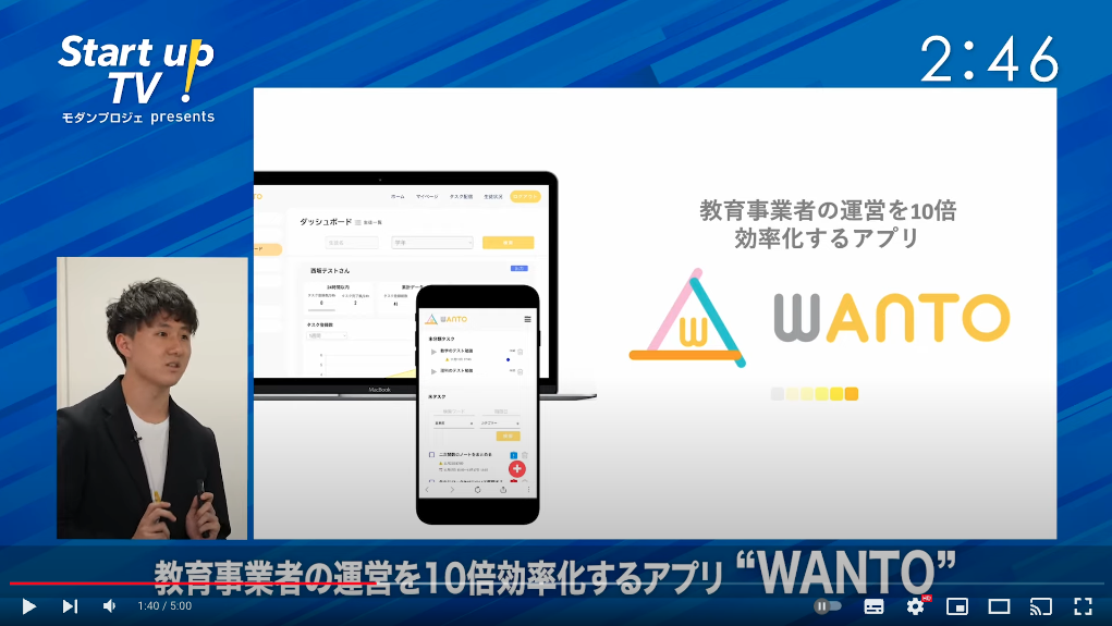 Startup TVにて受賞 - 株式会社WANTO｜WANTO Co., Ltd.